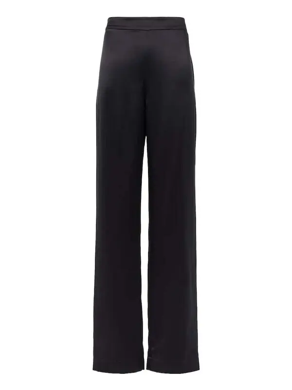 JOSEPH Sahel Silk Straight Pants - Black