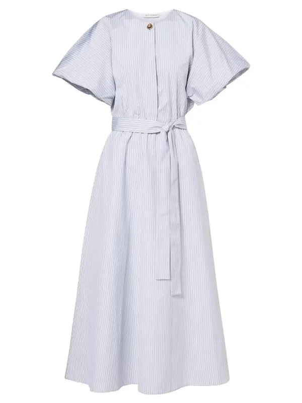 Altuzarra Paulina Striped Cotton Midi Dress - Blue
