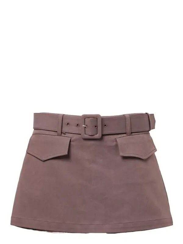 SELF-PORTRAIT Belted Skort - Brown