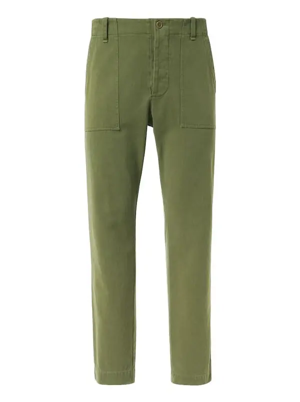 THE ROW Valerio Cotton Straight Pants - Green