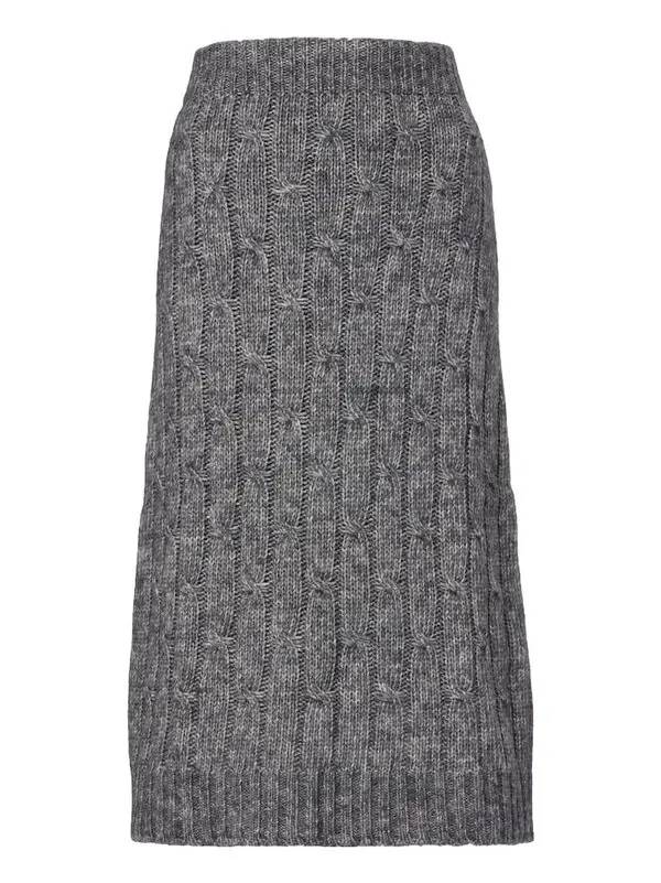 Max Mara Otello Cotton And Wool-blend Midi Skirt - Grey