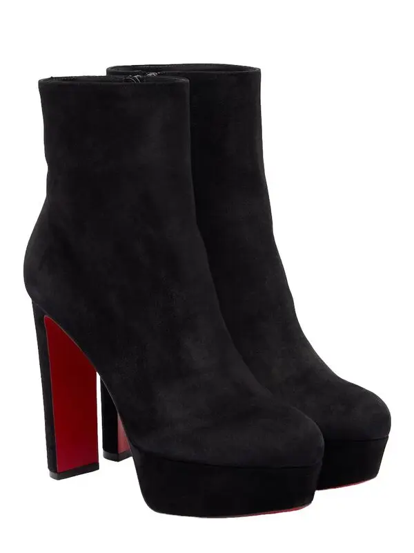 CHRISTIAN LOUBOUTIN Loo Booty 130 Suede Ankle Boots - Black