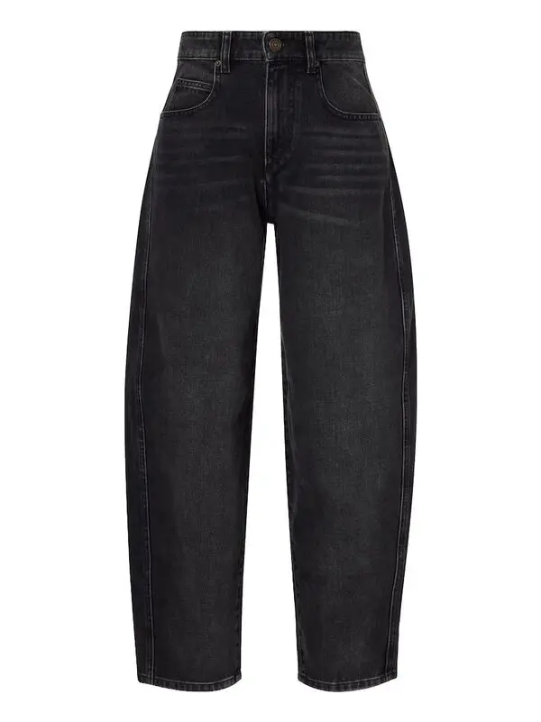 Isabel Marant Oriane Mid-rise Barrel-leg Jeans - Black