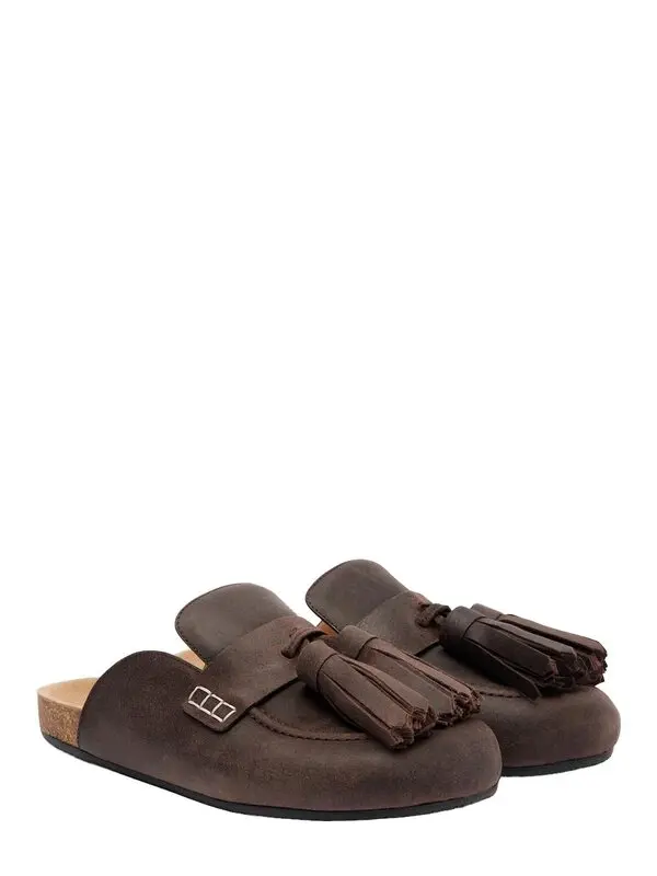 JW Anderson Tassel Suede Mules - Brown