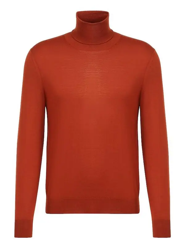 Saint Laurent Wool Turtleneck Sweater - Orange