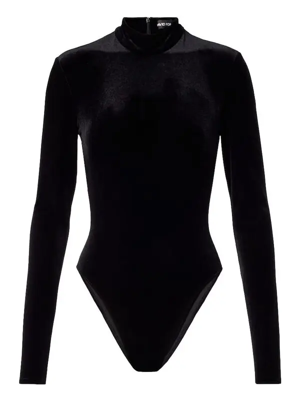 David Koma Velvet Bodysuit - Black