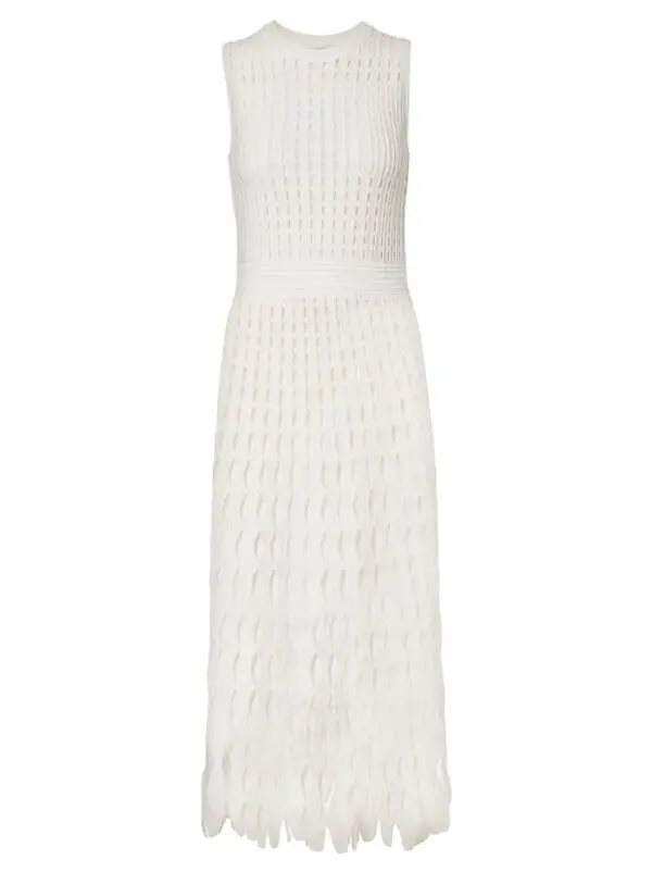 Simkhai Zyla Open-knit Midi Dress - White
