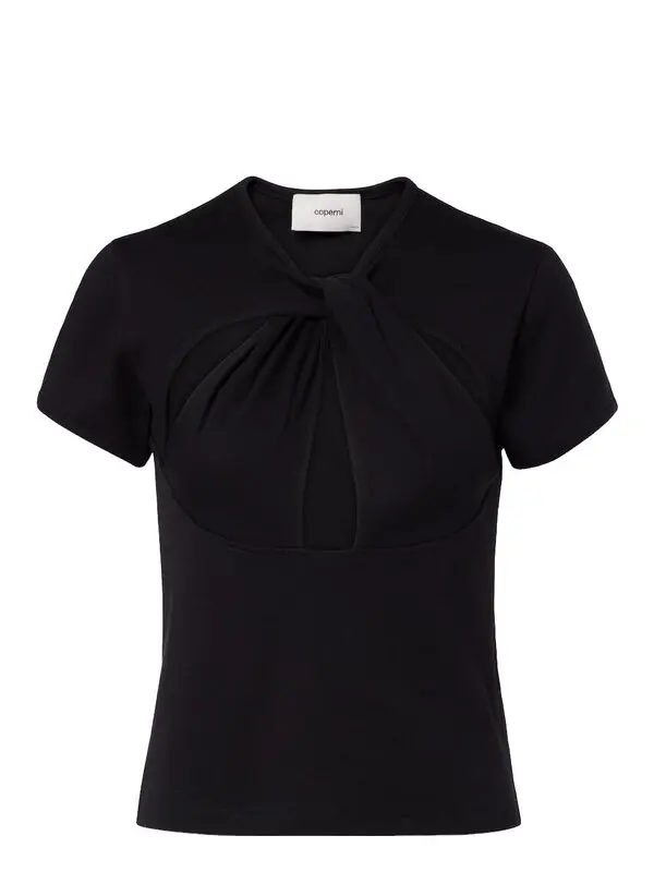 Coperni Cutout Organic Cotton T-shirt - Black