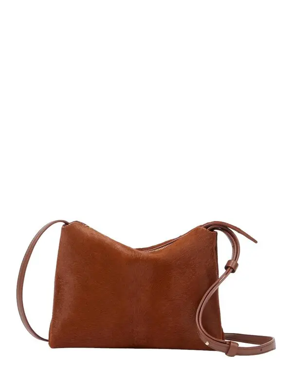 Khaite Lina Medium Calf Hair Crossbody Bag - Brown