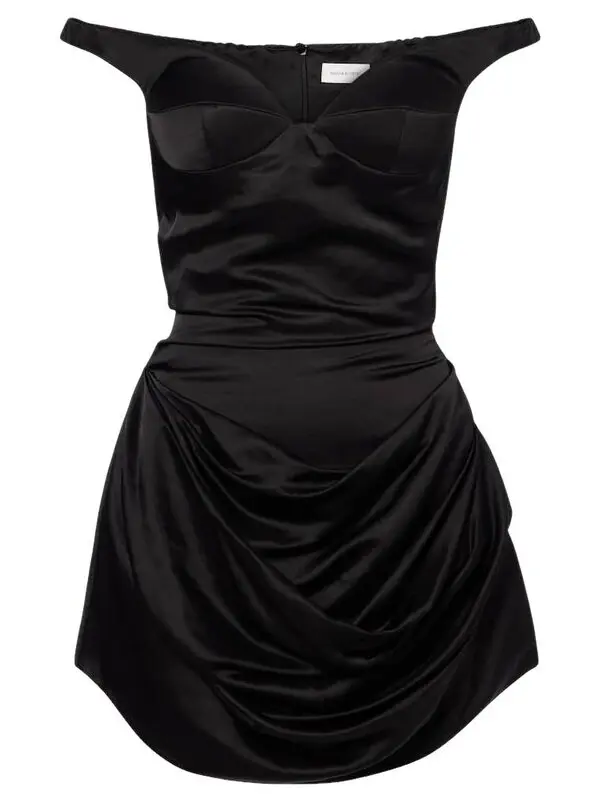 Magda Butrym Ruched Off-shoulder Bustier Dress - Black