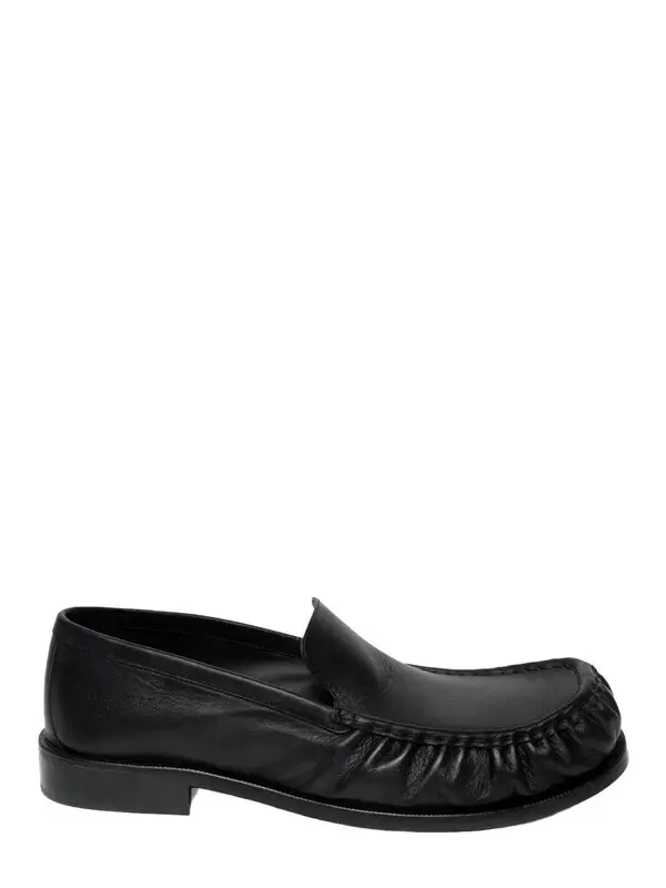 Dries Van Noten Gathered Leather Loafers - 900 Black