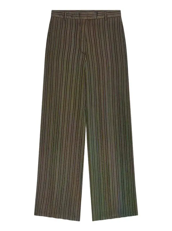 Dries Van Noten Striped Trousers - Brown