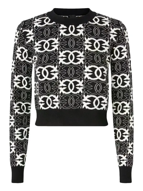 Pinko Geometric-pattern Sweater - Black