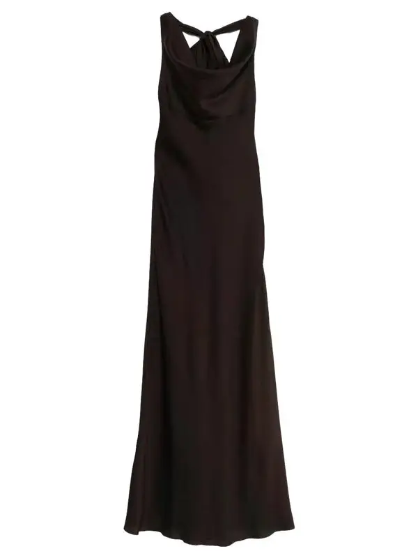 Amsale Hammered Halterneck Gown - Brown