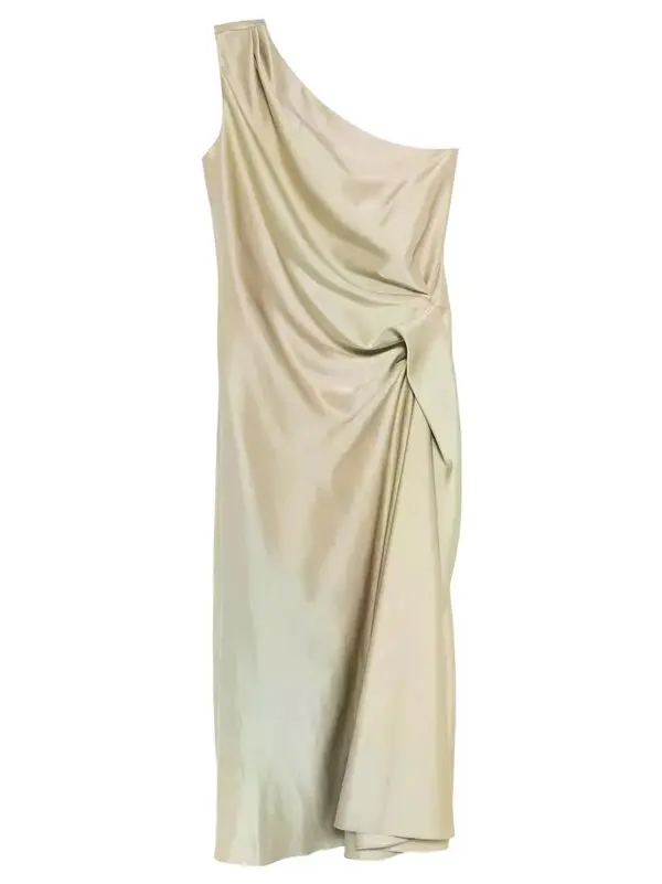 Amsale Satin One-shoulder Dress - Gold