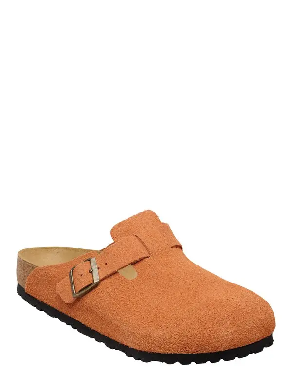 BIRKENSTOCK Boston Suede Clog - Dark Rust
