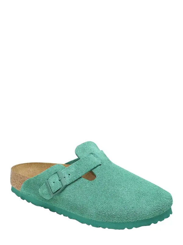 BIRKENSTOCK Boston Suede Clog - Digital Green