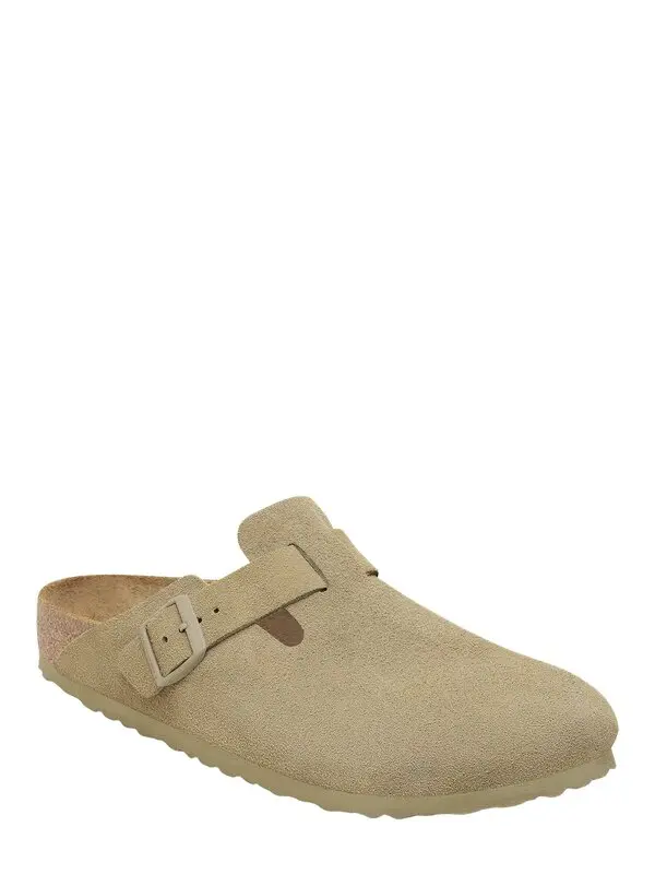 BIRKENSTOCK Boston Suede Clog - Faded Khaki
