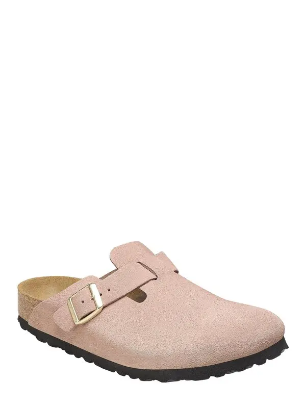 BIRKENSTOCK Boston Suede Clog - Light Rose
