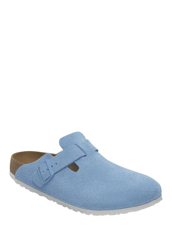 BIRKENSTOCK Boston Suede Clog - Sky Blue