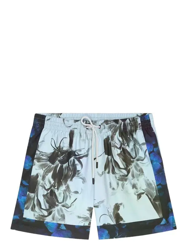 Dries Van Noten Floral-print Swim Shorts - Blue