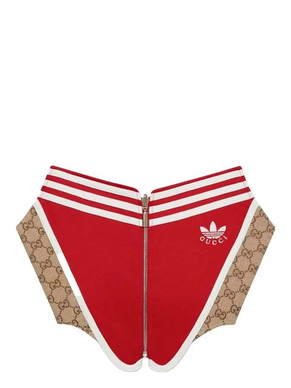 Gucci X Adidas Reversible Cotton Corset - Red/beige/ebony