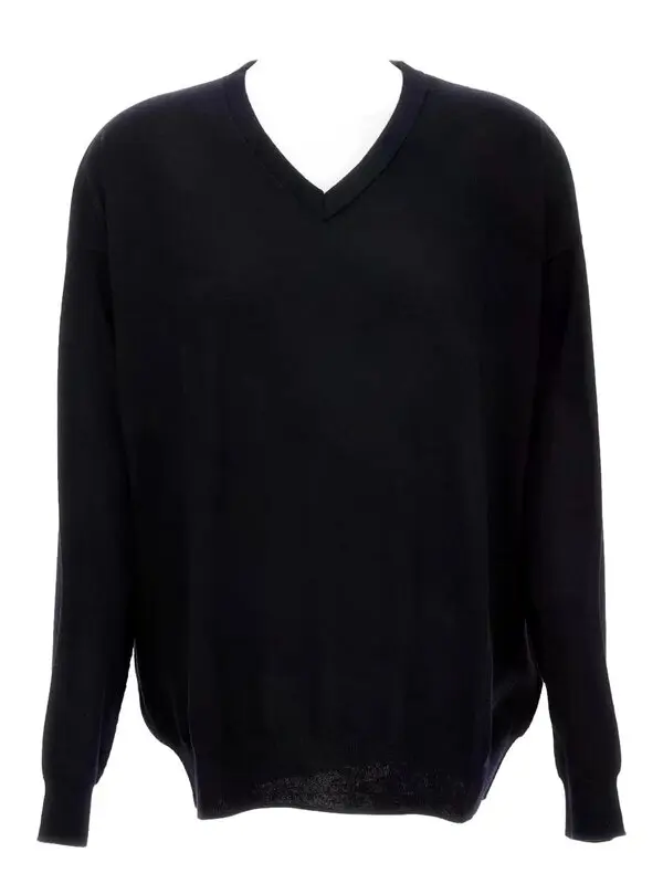 HIRA Wool V-neck Sweater - Blue