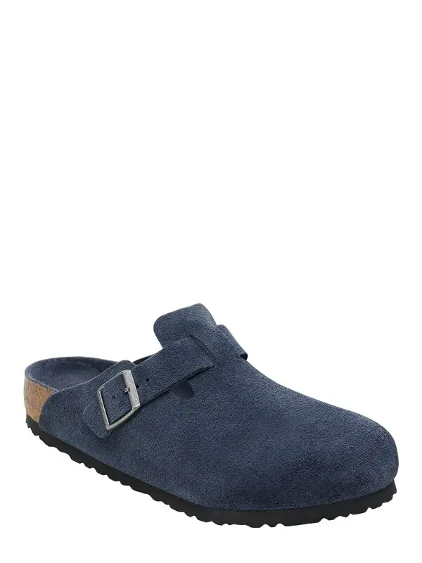 BIRKENSTOCK Boston Soft Footbed Suede Leather Clogs - New Navy Tonal