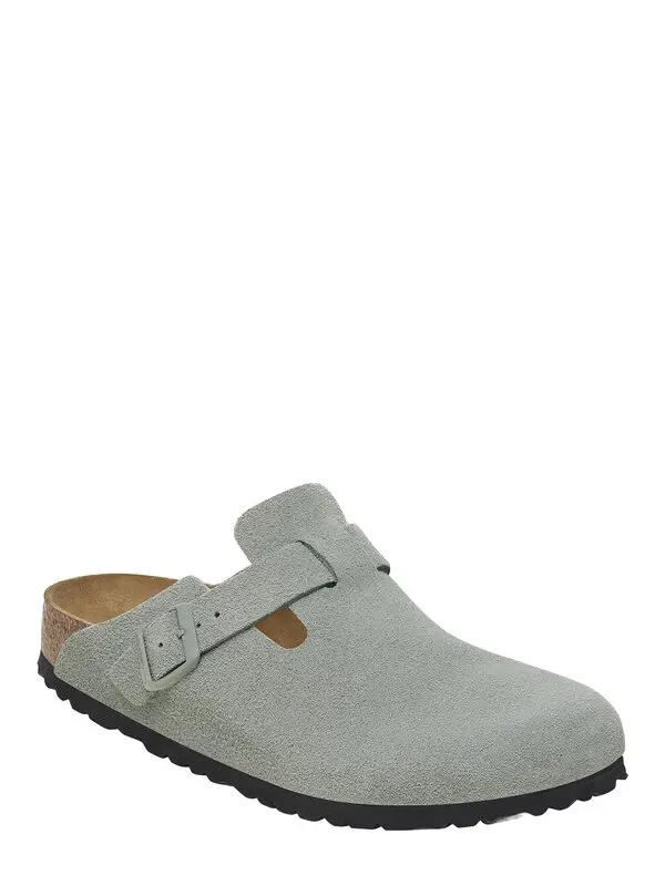 BIRKENSTOCK Boston Soft Footbed Suede Leather Clogs - Pure Sage