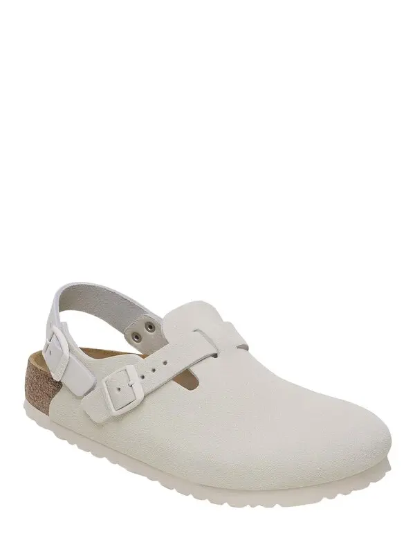 BIRKENSTOCK Tokio Suede Leather Clog - Antique White