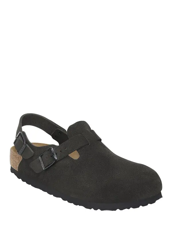 BIRKENSTOCK Tokio Suede Leather Clog - Black
