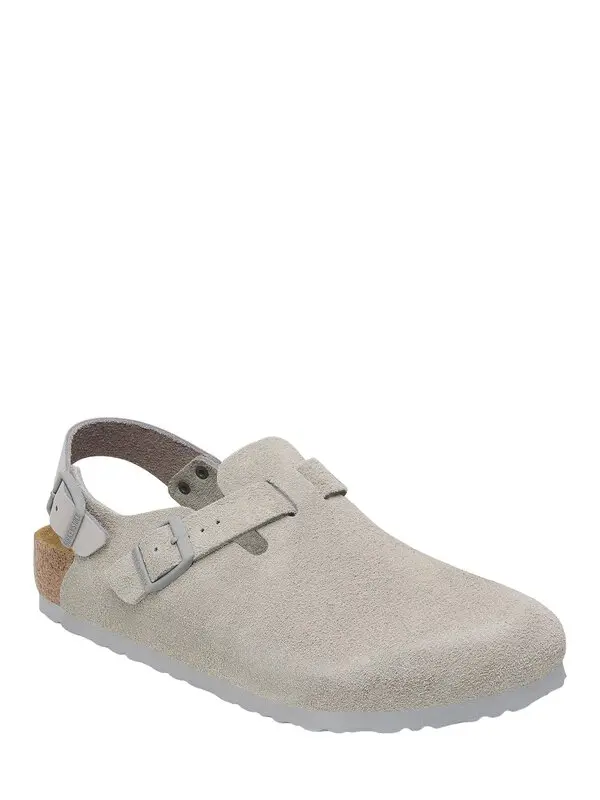 BIRKENSTOCK Tokio Suede Leather Clog - Stone Coin