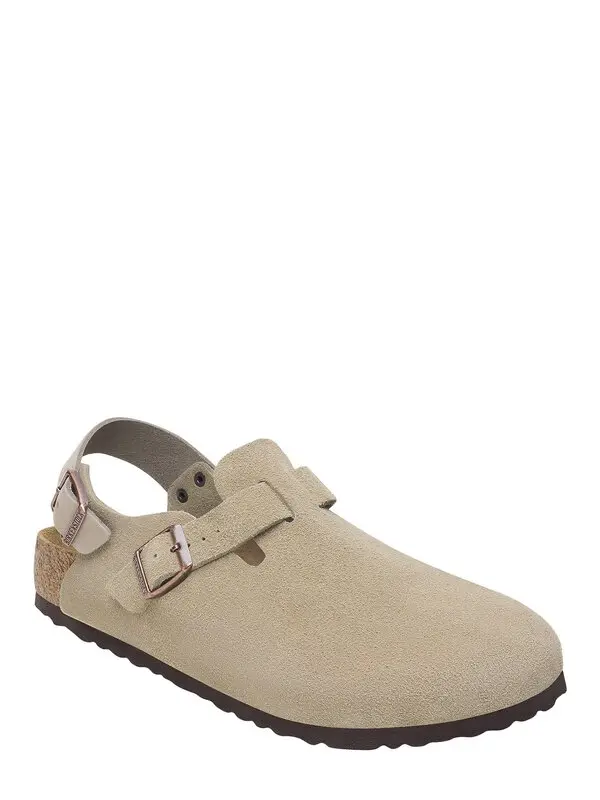 BIRKENSTOCK Tokio Suede Leather Clog - Taupe