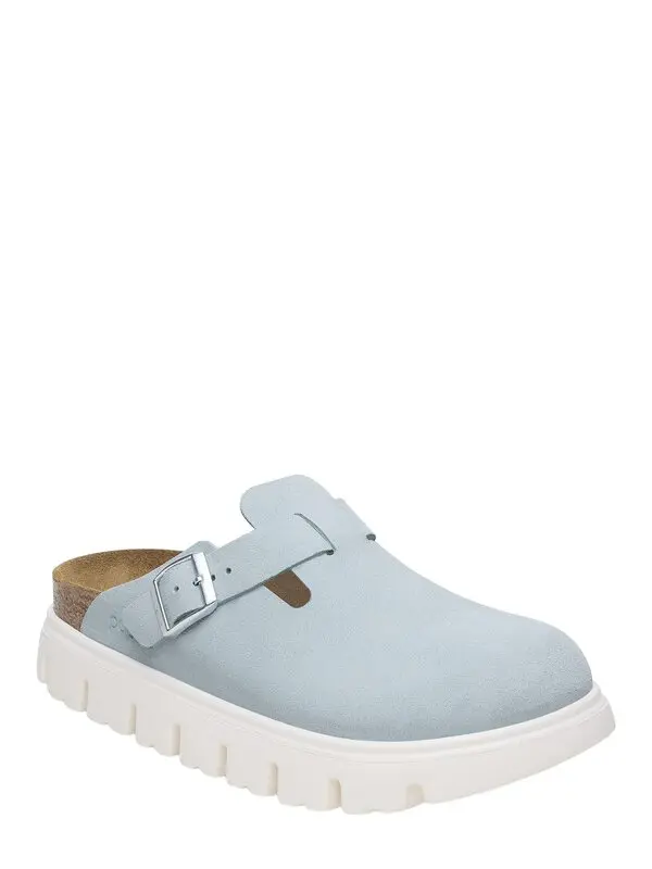 BIRKENSTOCK Boston Chunky Suede Clogs - Baby Blue
