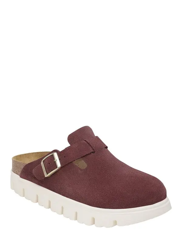 BIRKENSTOCK Boston Chunky Suede Clogs - Berry Crush