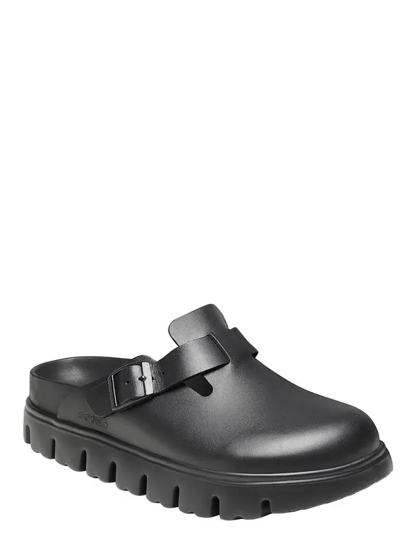 BIRKENSTOCK Boston Chunky Natural Leather Clogs - Black
