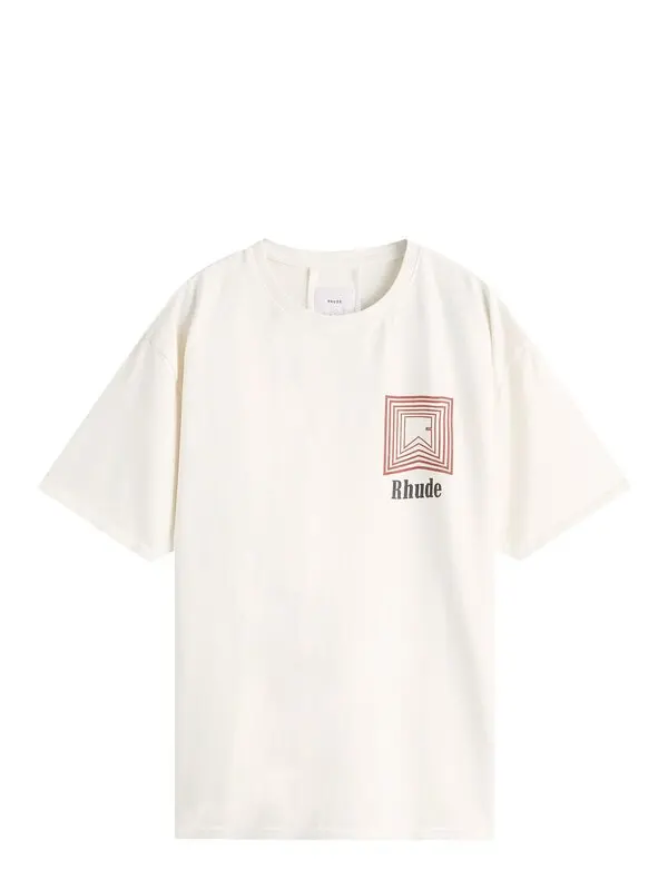 Rhude Chevron Logo Repeat Tee - White