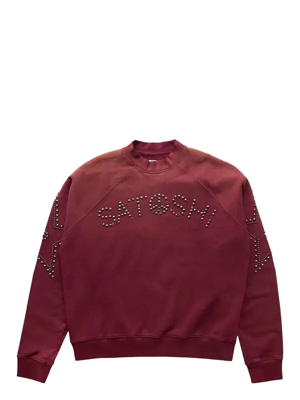 SATOSHI NAKAMOTO Star Studded Crewneck - Red
