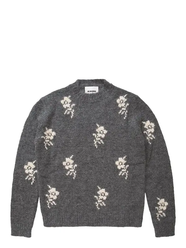 JIL SANDER Flowers Intarsia Crewneck Sweater - Green