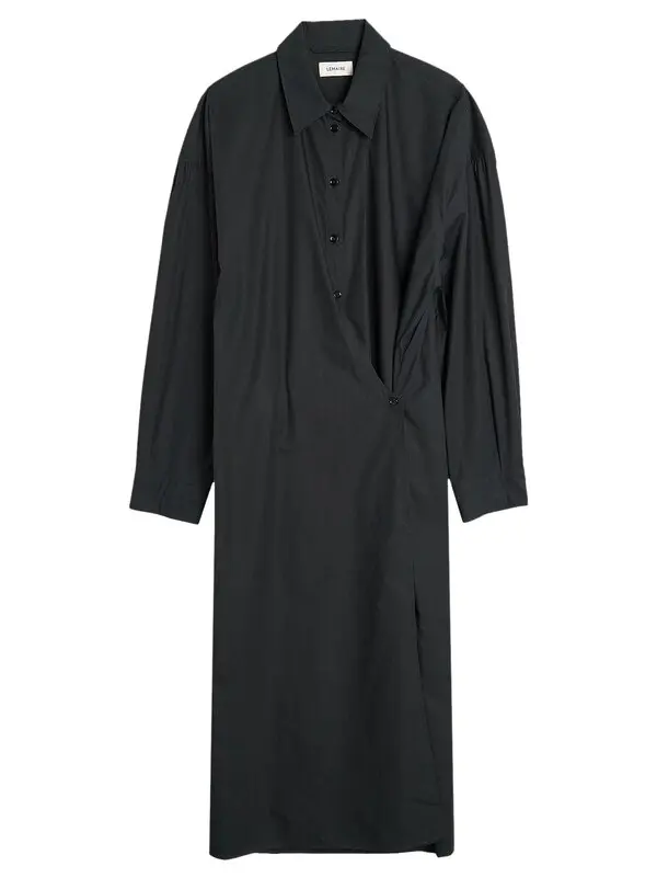 LEMAIRE Straight Collar Twisted Dress - Black