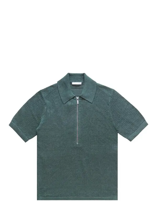 Helmut Lang Short-sleeve Zip Polo - Green
