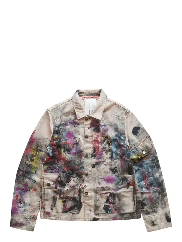 Acne Studios Painter Trompe L'oeil Denim Jacket - White