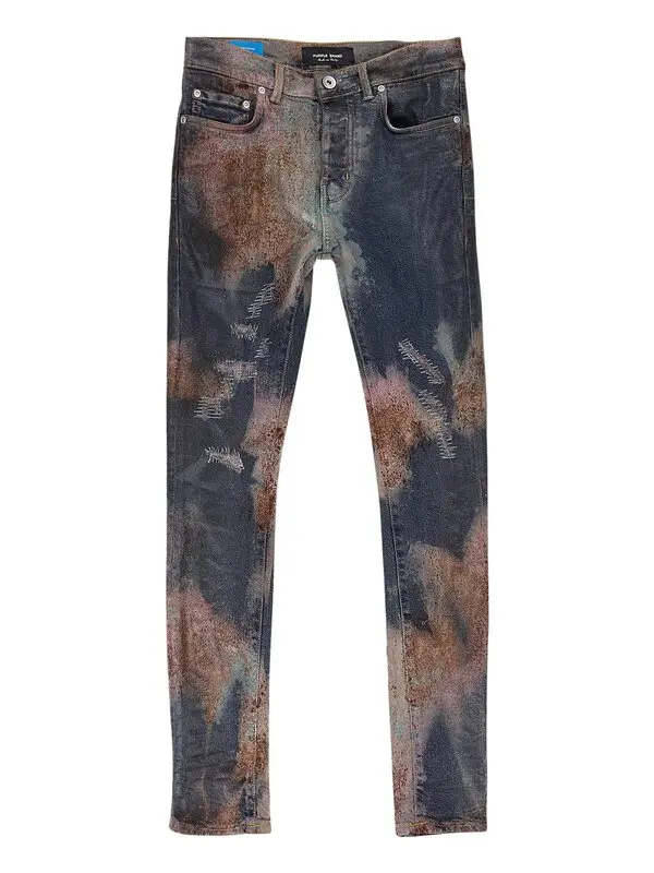 PURPLE BRAND Spray Over Bleached Skinny Jeans - Blue