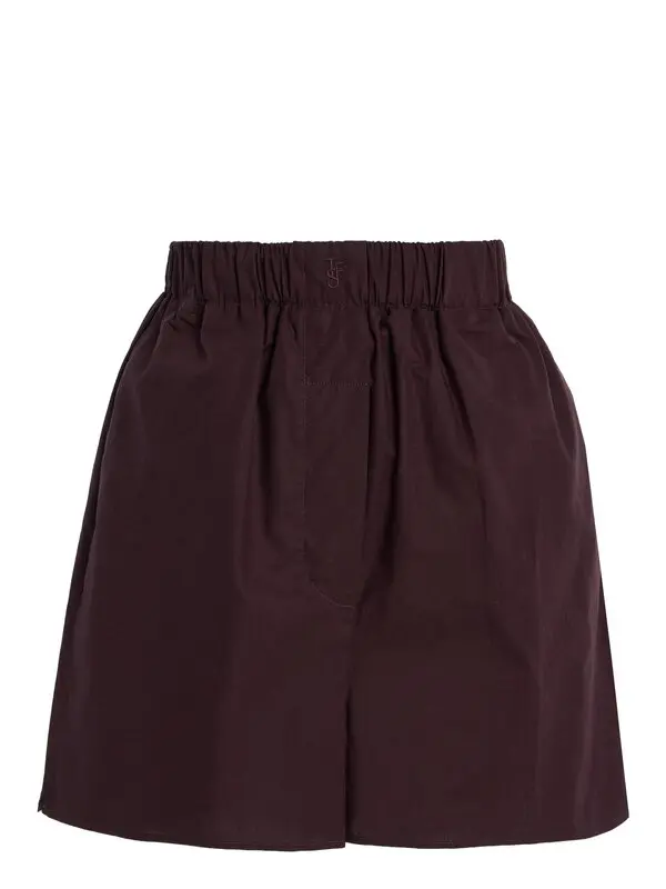 THE FRANKIE SHOP Lui Cotton Boxer Shorts - Burgundy