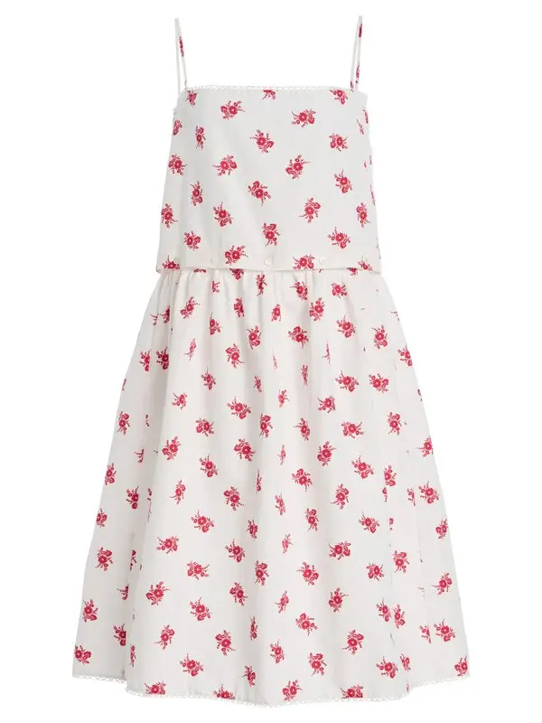 Miu Miu Button-detailed Floral Midi Dress - Multi