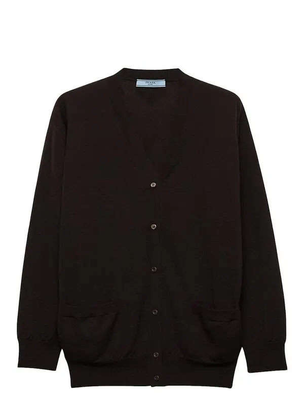 Prada Superfine Cashmere V-neck Cardigan - Moro