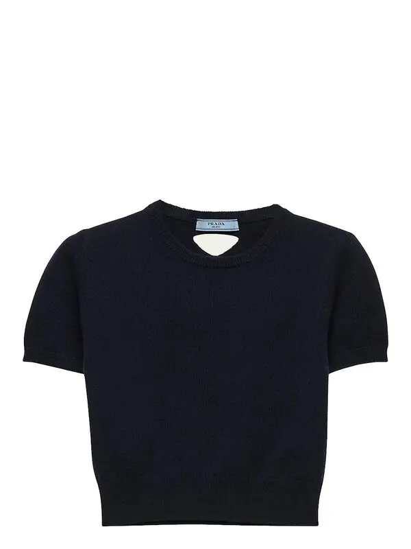Prada Cashmere Crop Sweater - Bleu