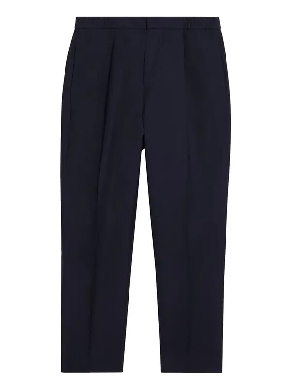 Officine Générale Drew Straight-fit Pleated Stretch Trousers - Dark Navy