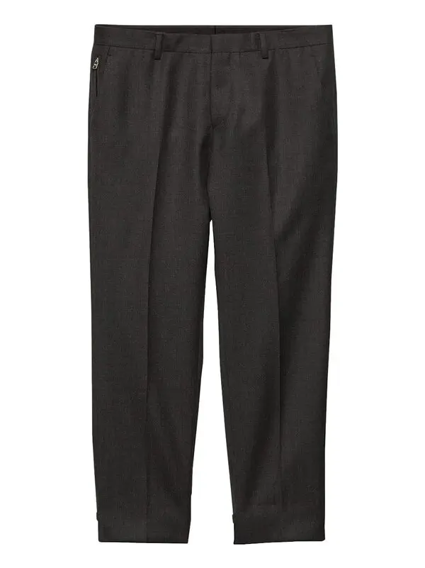 Prada Wool Gabardine Tapered Pants - Antracite