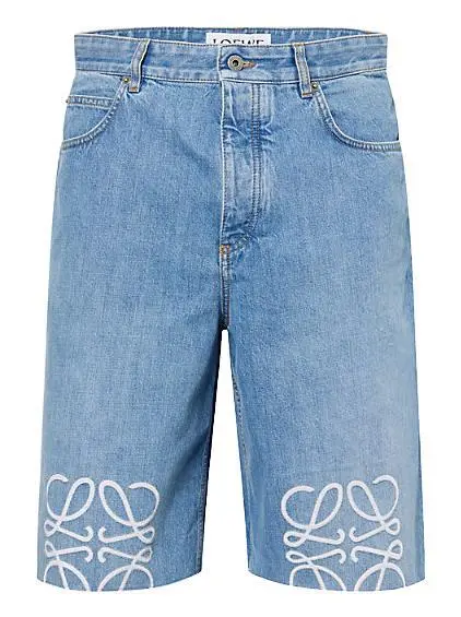 Loewe Anagram Relaxed-fit Denim Shorts - Washed Denim